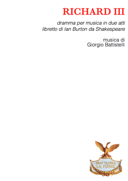 RICHARD III - TESTO LIBRETTO - Teatro La Fenice
